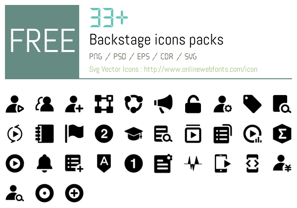 +33 Backstage Icons Packs Free Downloads - OnlineWebFonts.COM