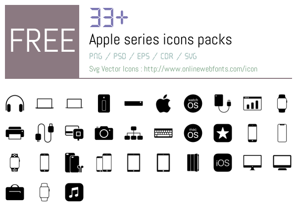 +33 Apple series Icons Packs Free Downloads - OnlineWebFonts.COM
