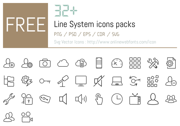 +32 Line System Icons Packs Free Downloads - OnlineWebFonts.COM