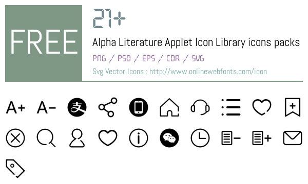 +21 Alpha Literature Applet Icon Library Icons Packs Free Downloads - OnlineWebFonts.COM