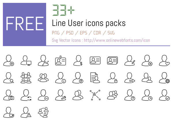 +33 Line User Icons Packs Free Downloads - OnlineWebFonts.COM