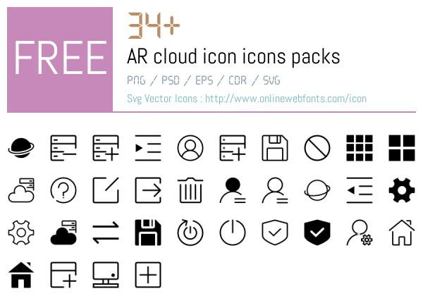 +34 AR cloud icon Icons Packs Free Downloads - OnlineWebFonts.COM
