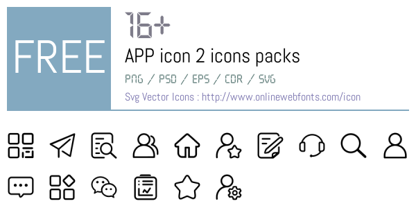 +16 APP icon 2 Icons Packs Free Downloads - OnlineWebFonts.COM