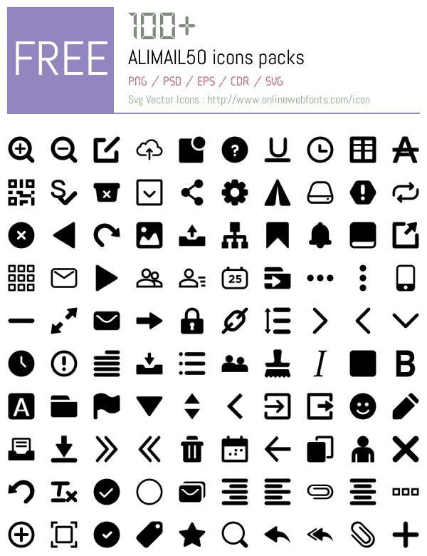 +100 ALIMAIL50 Icons Packs Free Downloads - OnlineWebFonts.COM
