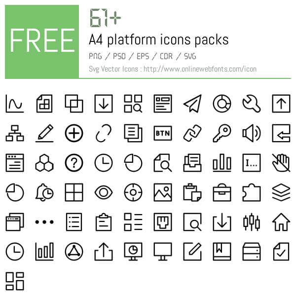 +61 A4 platform Icons Packs Free Downloads - OnlineWebFonts.COM