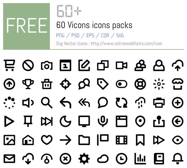 +60 60 Vicons Icons Packs Free Downloads - OnlineWebFonts.COM