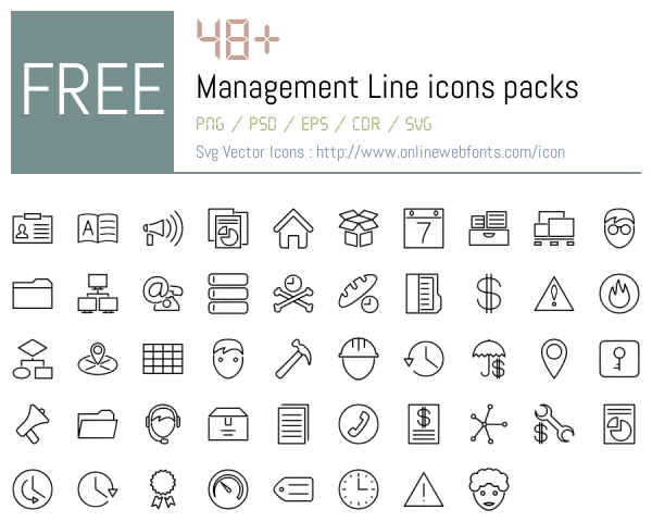 +48 Management Line Icons Packs Free Downloads - OnlineWebFonts.COM