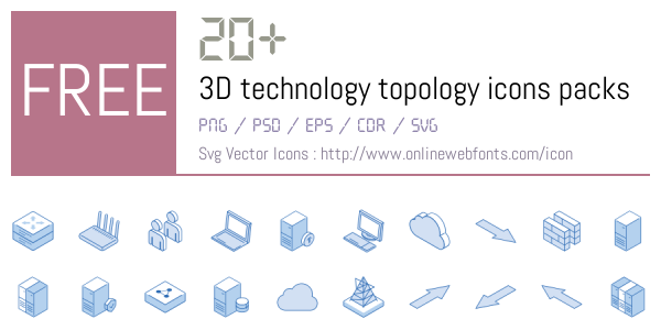 +20 3D technology topology Icons Packs Free Downloads - OnlineWebFonts.COM