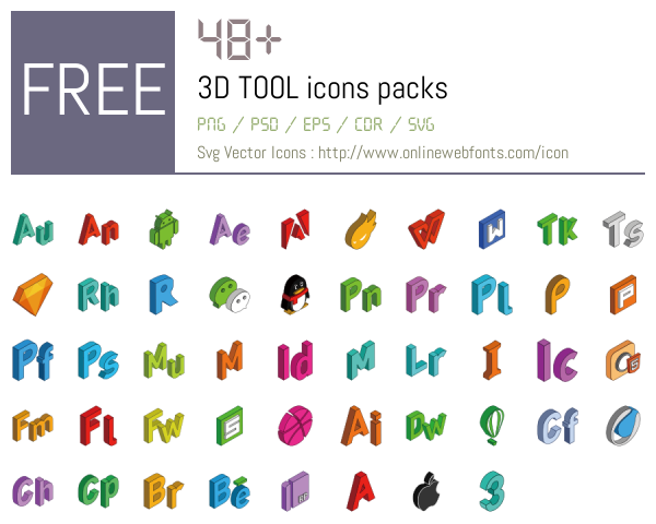 +48 3D TOOL Icons Packs Free Downloads - OnlineWebFonts.COM