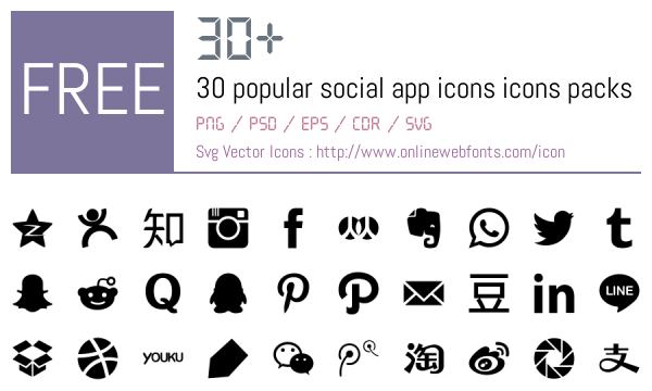+30 30 popular social app icons Icons Packs Free Downloads ...