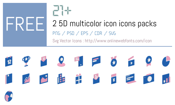 +21 2 5D multicolor icon Icons Packs Free Downloads - OnlineWebFonts.COM