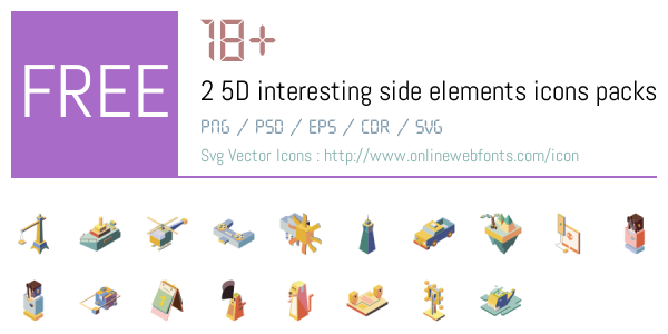 +18 2 5D interesting side elements Icons Packs Free Downloads ...