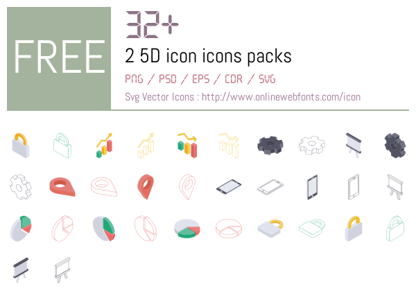 +32 2 5D icon Icons Packs Free Downloads - OnlineWebFonts.COM