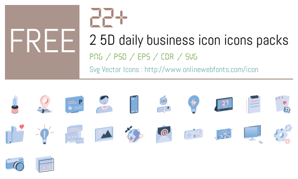 +22 2 5D daily business icon Icons Packs Free Downloads ...