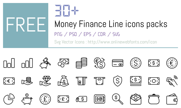 +30 Money Finance Line Icons Packs Free Downloads - OnlineWebFonts.COM