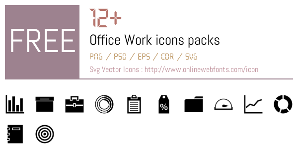 +12 Office Work Icons Packs Free Downloads - OnlineWebFonts.COM