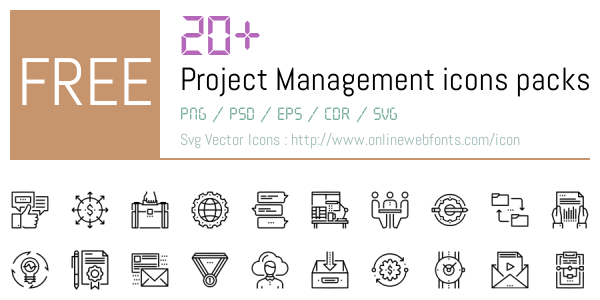 +20 Project Management Icons Packs Free Downloads - OnlineWebFonts.COM