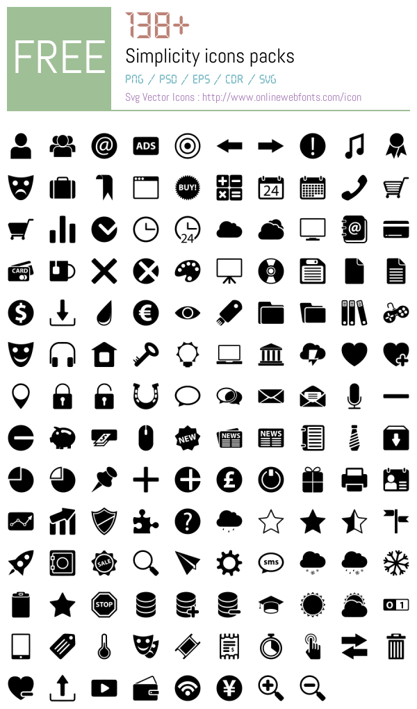 +138 Simplicity Icons Packs Free Downloads - OnlineWebFonts.COM