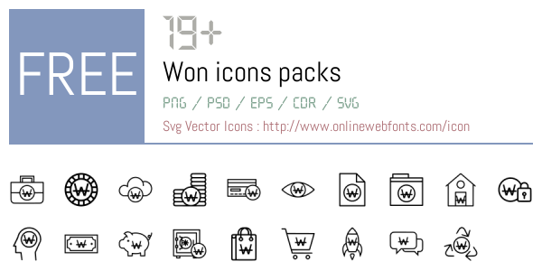 +19 Won Icons Packs Free Downloads - OnlineWebFonts.COM