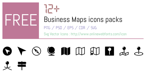 +12 Business Maps Icons Packs Free Downloads - OnlineWebFonts.COM