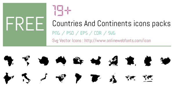 +19 Countries And Continents Icons Packs Free Downloads ...