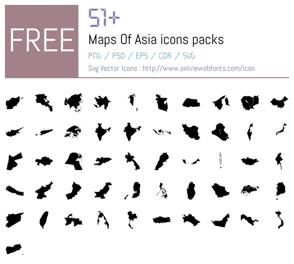 +51 Maps Of Asia Icons Packs Free Downloads - OnlineWebFonts.COM