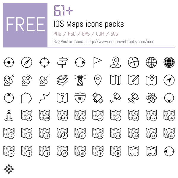 +61 IOS Maps Icons Packs Free Downloads - OnlineWebFonts.COM