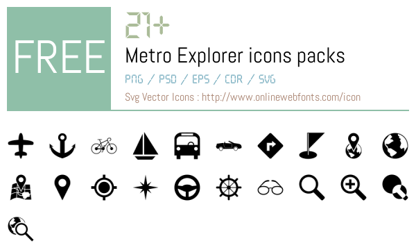+21 Metro Explorer Icons Packs Free Downloads - OnlineWebFonts.COM