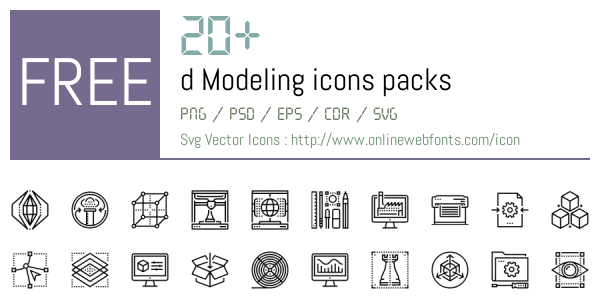 +20 d Modeling Icons Packs Free Downloads - OnlineWebFonts.COM