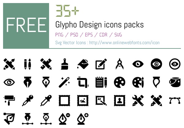 +35 Glypho Design Icons Packs Free Downloads - OnlineWebFonts.COM