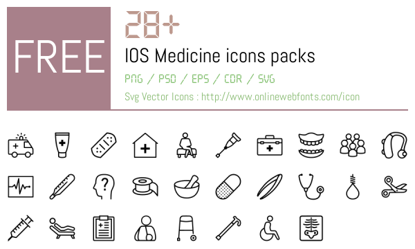 +28 IOS Medicine Icons Packs Free Downloads - OnlineWebFonts.COM