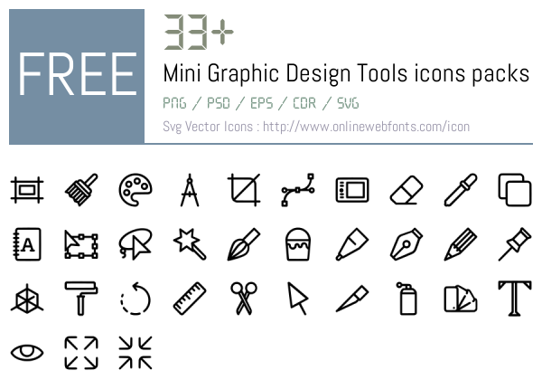 +33 Mini Graphic Design Tools Icons Packs Free Downloads ...