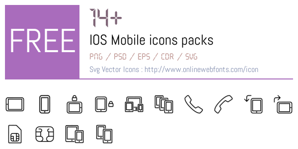 +14 IOS Mobile Icons Packs Free Downloads - OnlineWebFonts.COM