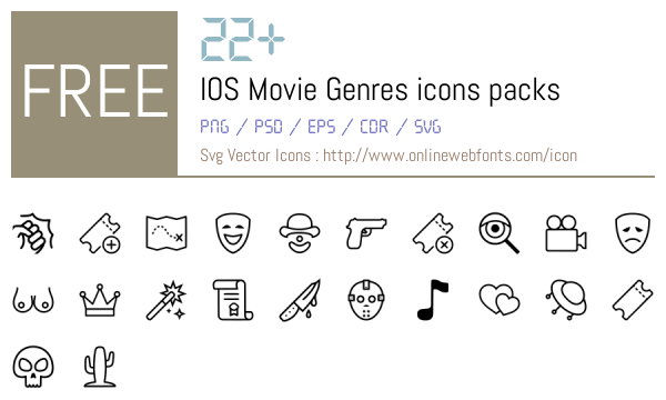 +22 IOS Movie Genres Icons Packs Free Downloads - OnlineWebFonts.COM