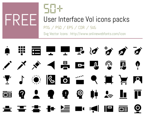 +50 User Interface Vol Icons Packs Free Downloads - OnlineWebFonts.COM