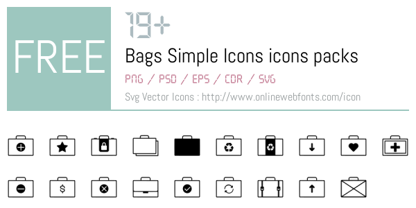 +19 Bags Simple Icons Icons Packs Free Downloads - OnlineWebFonts.COM