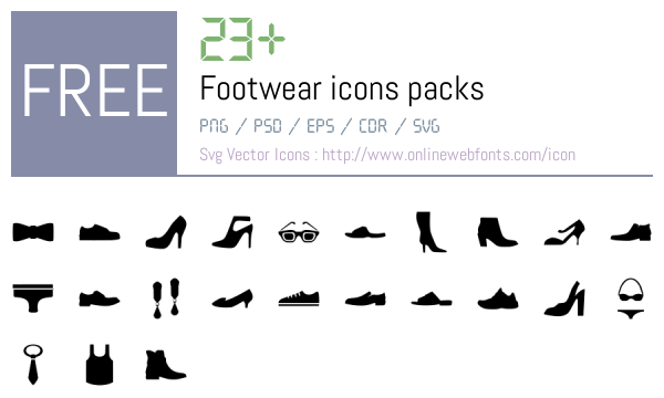+23 Footwear Icons Packs Free Downloads - OnlineWebFonts.COM