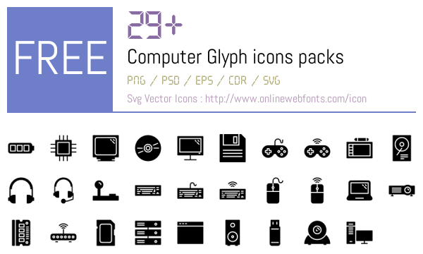 +29 Computer Glyph Icons Packs Free Downloads - OnlineWebFonts.COM