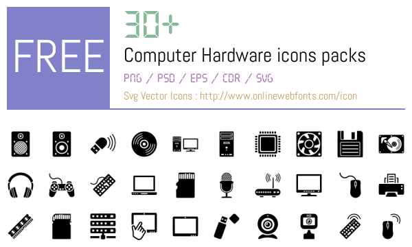+30 Computer Hardware Icons Packs Free Downloads - OnlineWebFonts.COM