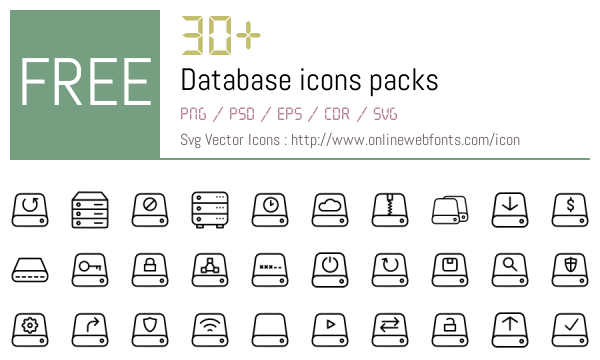 +30 Database Icons Packs Free Downloads - OnlineWebFonts.COM