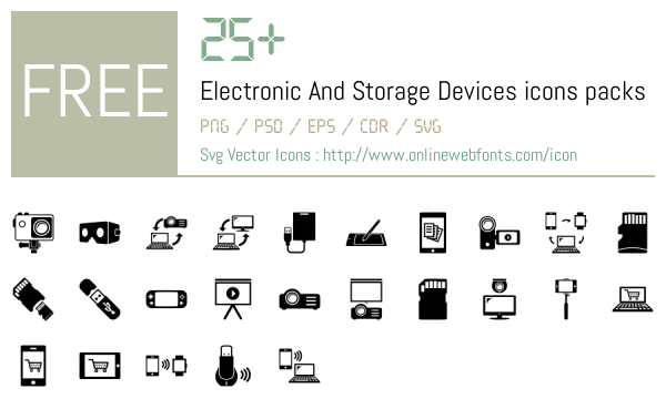 +25 Electronic And Storage Devices Icons Packs Free Downloads ...