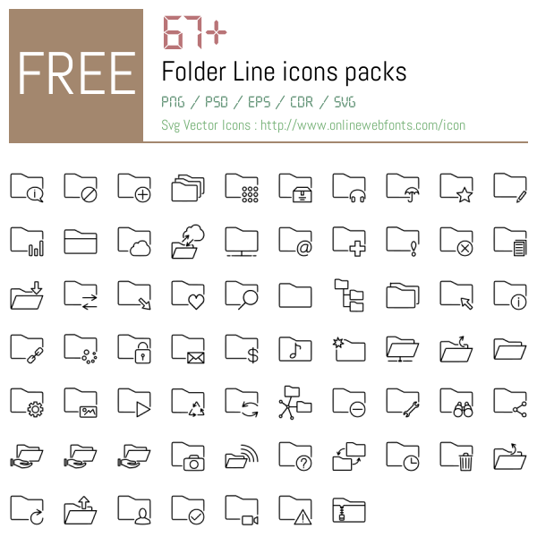 +67 Folder Line Icons Packs Free Downloads - OnlineWebFonts.COM
