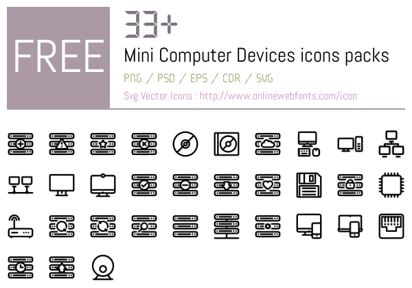 +33 Mini Computer Devices Icons Packs Free Downloads - OnlineWebFonts.COM