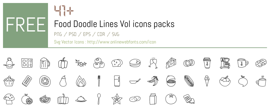 +41 Food Doodle Lines Vol Svg Animations Packs Free Downloads ...