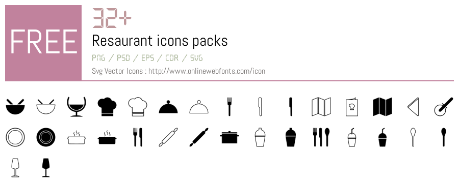 +32 Resaurant Svg Animations Packs Free Downloads - OnlineWebFonts.COM