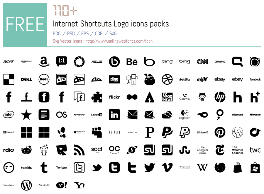+110 Internet Shortcuts Logo Svg Animations Packs Free Downloads ...