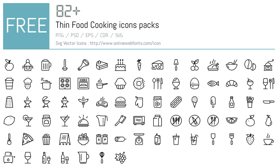 +82 Thin Food Cooking Svg Animations Packs Free Downloads ...