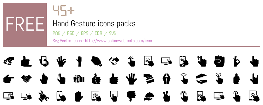 +45 Hand Gesture Svg Animations Packs Free Downloads - OnlineWebFonts.COM