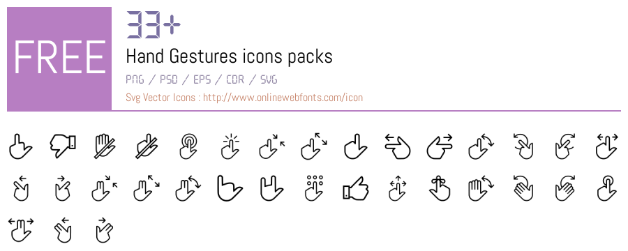 +33 Hand Gestures Svg Animations Packs Free Downloads - OnlineWebFonts.COM