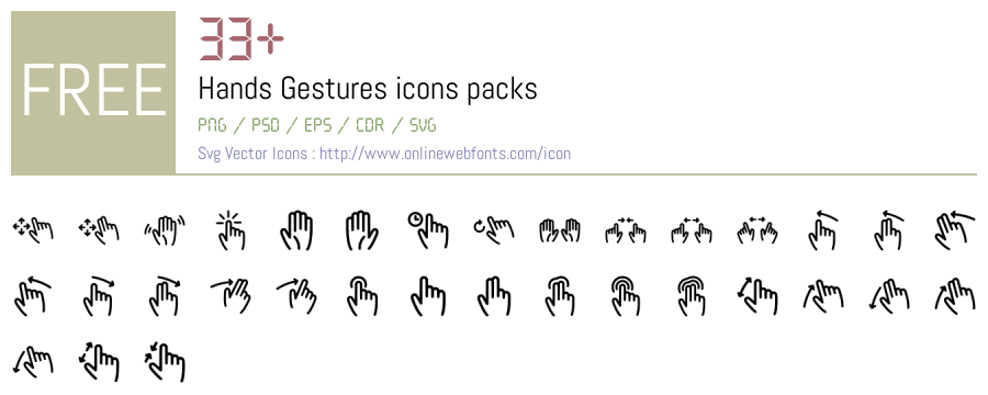 +33 Hands Gestures Svg Animations Packs Free Downloads - OnlineWebFonts.COM